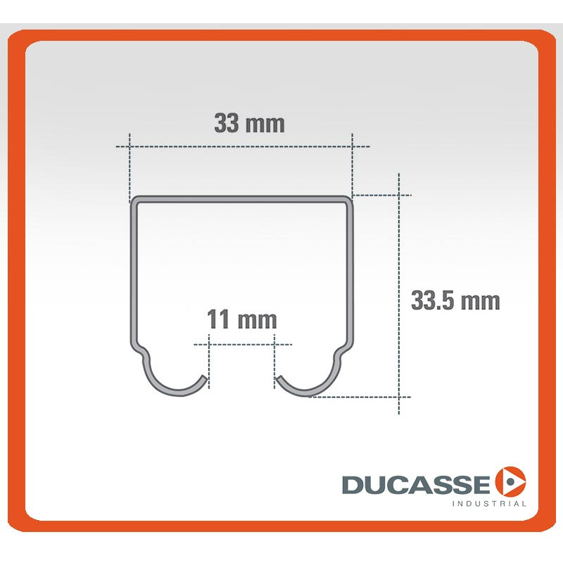 RIEL "U-100" ACERO DE 3MTS PARA PORTON COLGANTE DE 100KG -DUCASSE-